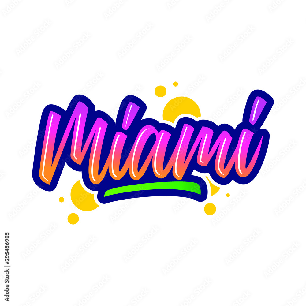 miami logotype design with awesome script hand lettering and great ...