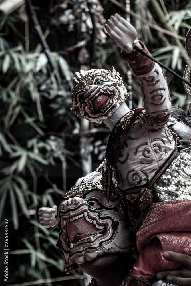 Traditional Puppet of Hanuman in Ramakien or Ramayana Story with thai ...