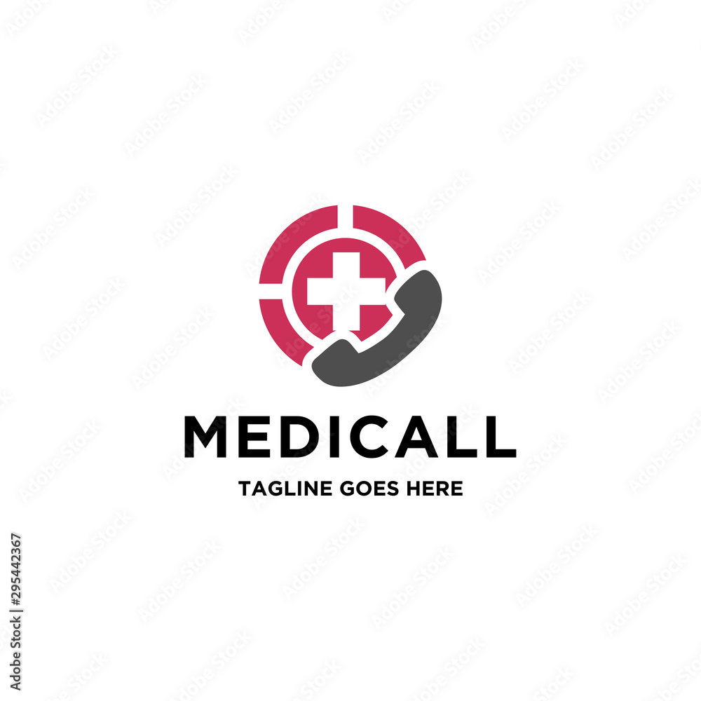 medical sign with phone call emergency logo icon vector template Stock ...