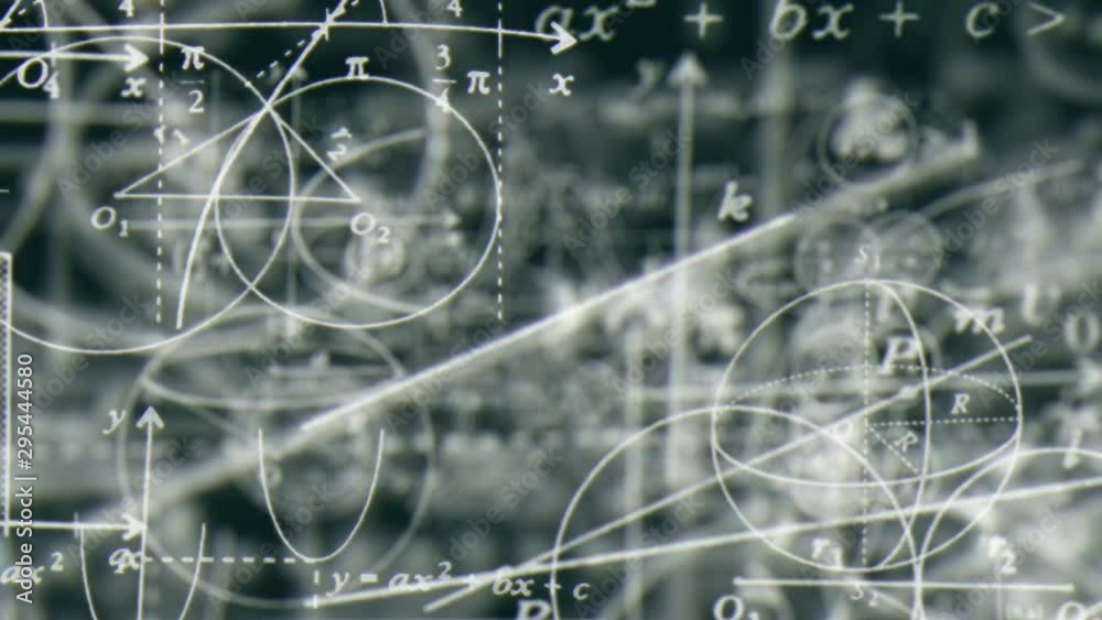 Loopable Math Symbols Journey Flying Through Camera. Animation looped ...