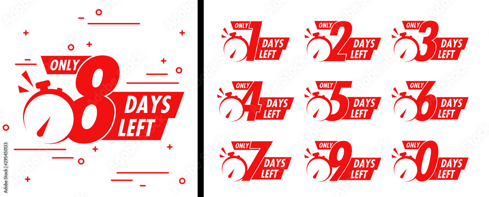 Number days left countdown vector illustration template Stock Vector ...