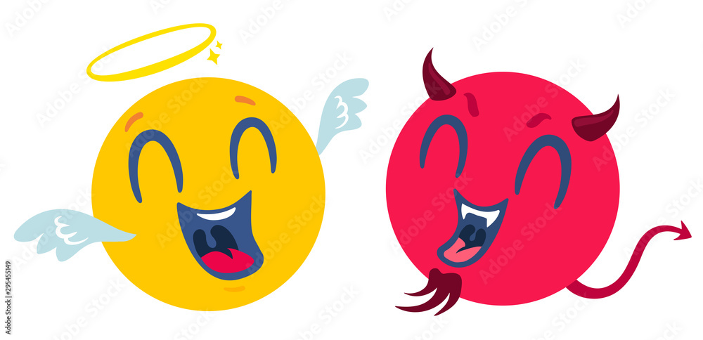 Funny and angry smiles Stock Vector | Adobe Stock