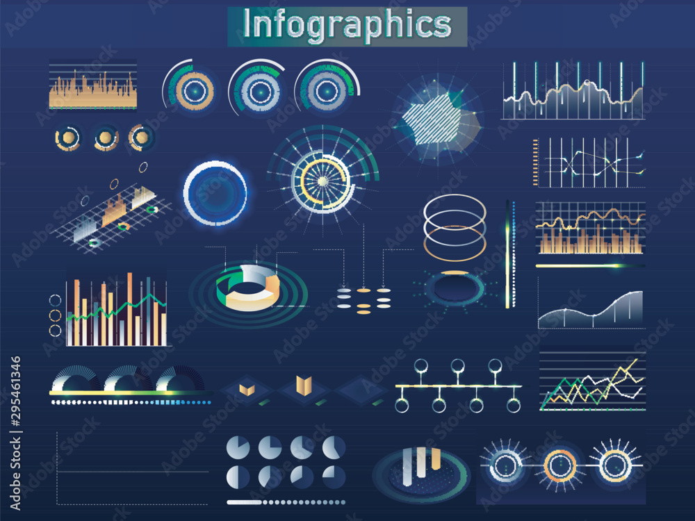 Isometric business infographic elements including statistical graphs ...
