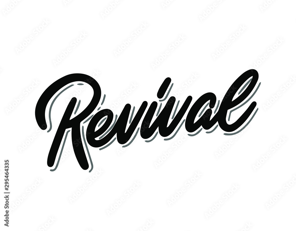Revival lettering. Handwritten modern calligraphy, brush painted ...