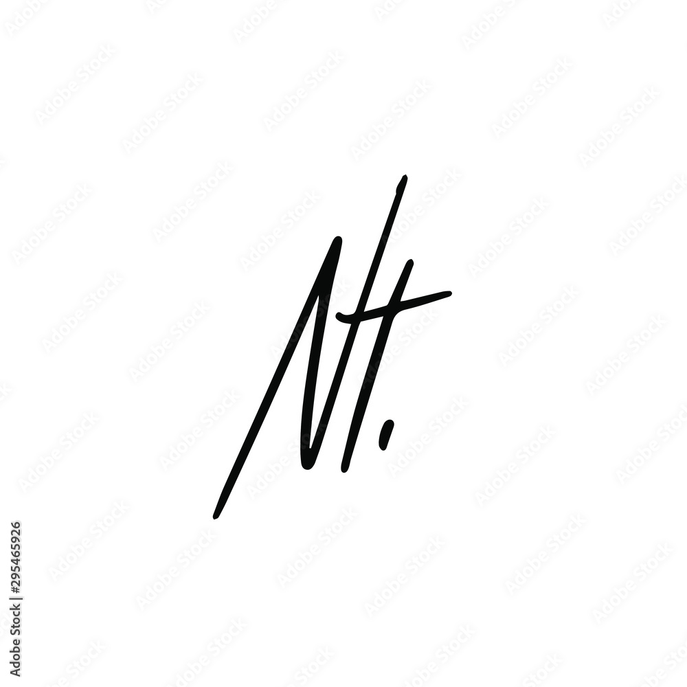 NT logo. Beauty vector initial logo; handwriting logo of initial ...