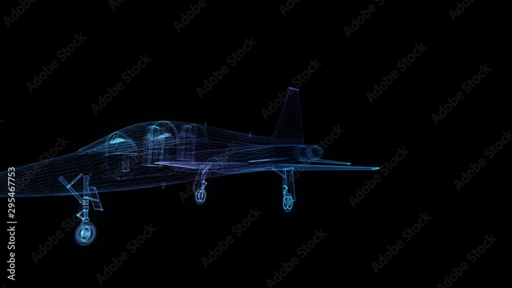 Jet in flight from abstract polygonal line. Low poly air plane in ...