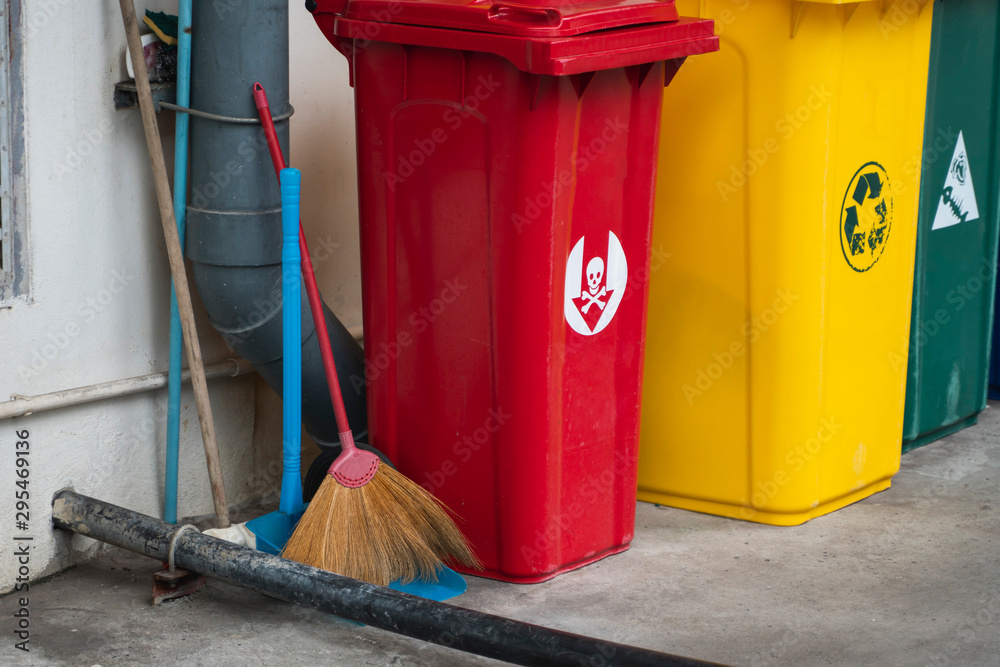 Garbage Trash Bins for collecting a recycle materials. Garbage trash ...