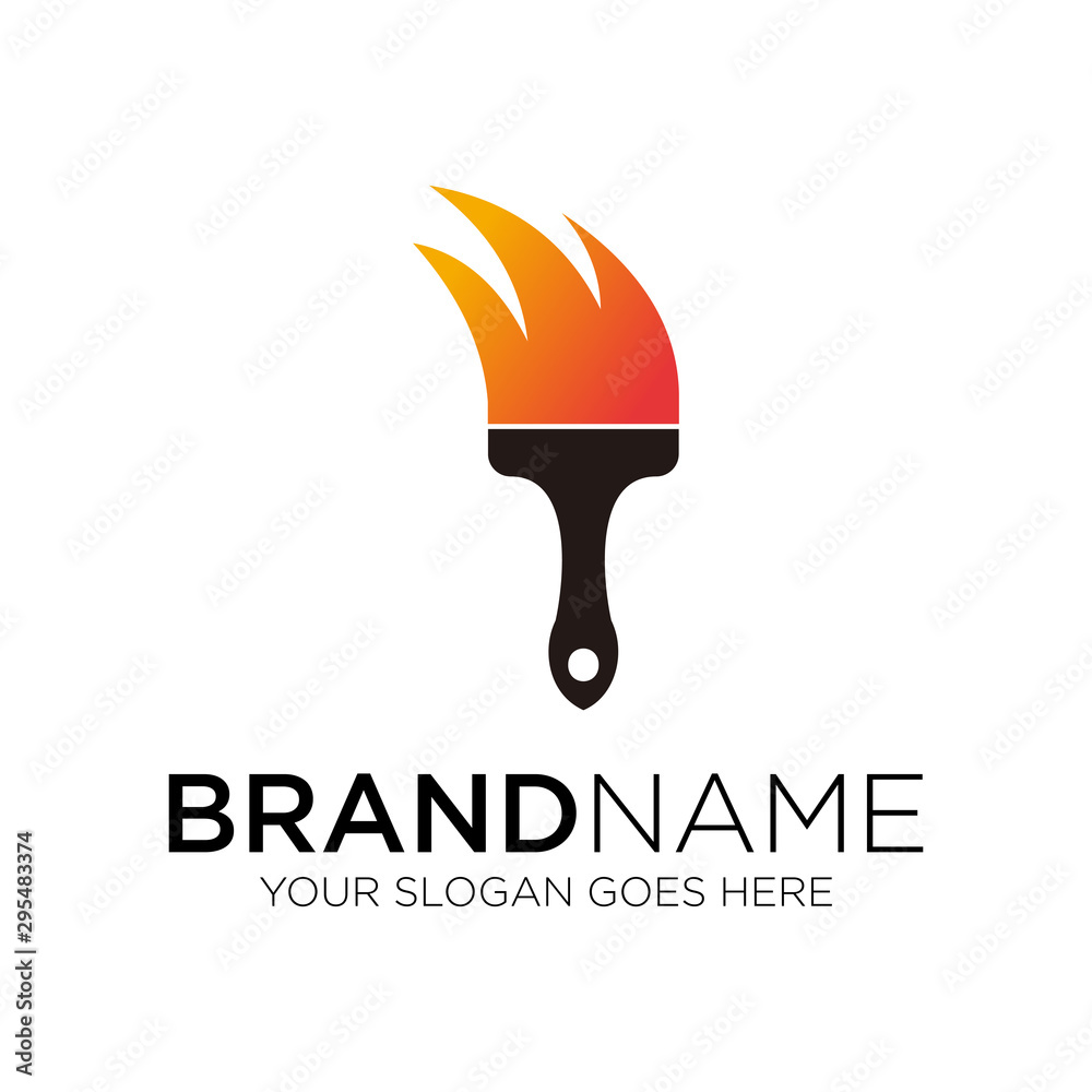 Brush logo vector full color template Stock Vector | Adobe Stock