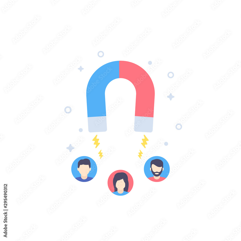 Customer retention icon with magnet Stock Vector | Adobe Stock