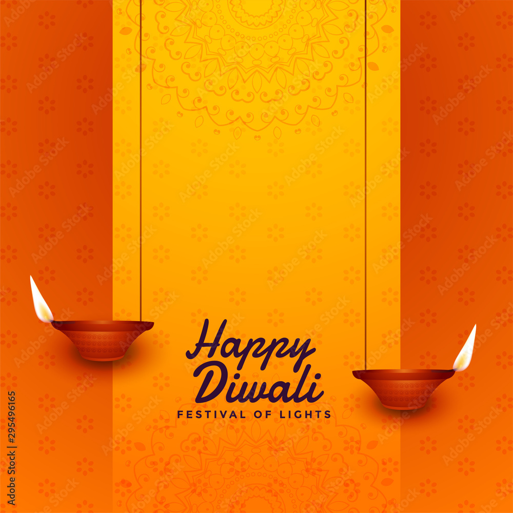 diwali festival celebration card diya design background Stock Vector ...