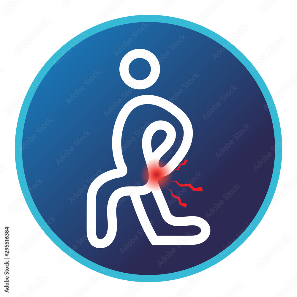 Injury of the back pain icon, concept symptom of back and pelvic injury ...