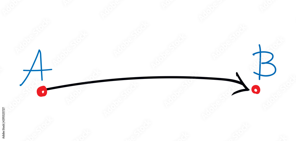 Line from point A to point B. Vector drawing Stock Vector | Adobe Stock