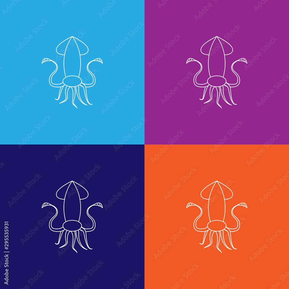 squid icon. Element of popular sea animals icon. Premium quality ...