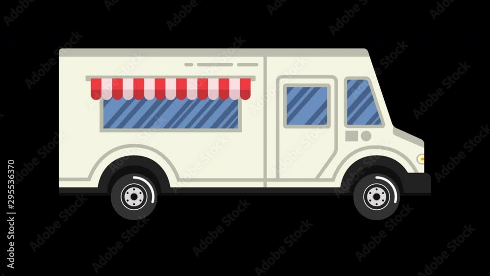 Car animation. Food truck. Looped animation with alpha channel. 4K ...