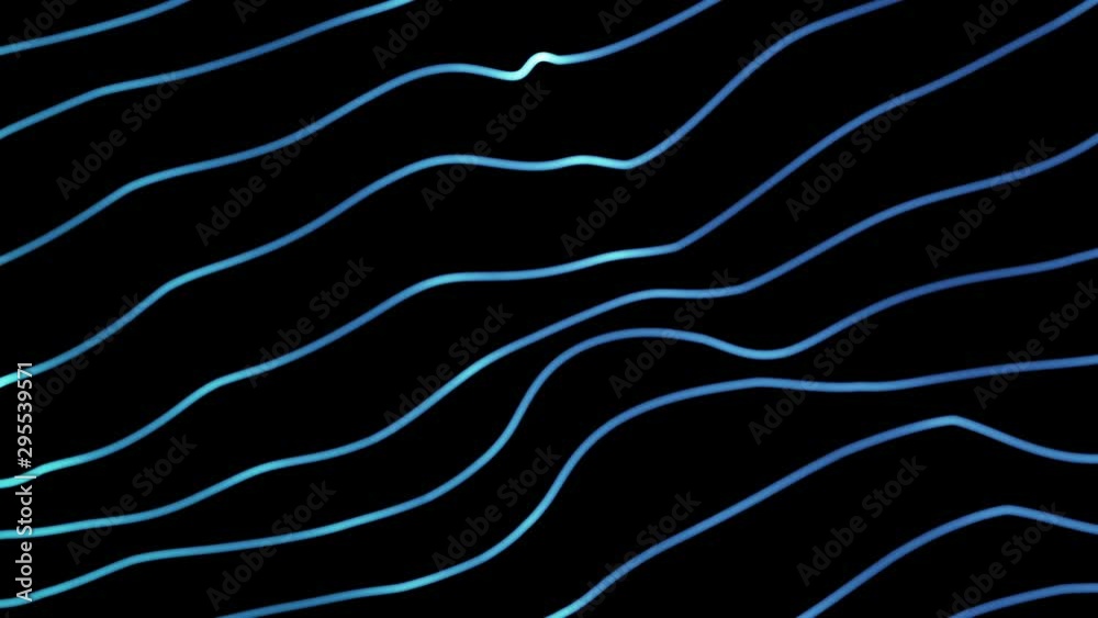 Abstract 4k. Motion graphic. Dynamic backdrop. Blue color. Wavy lines ...