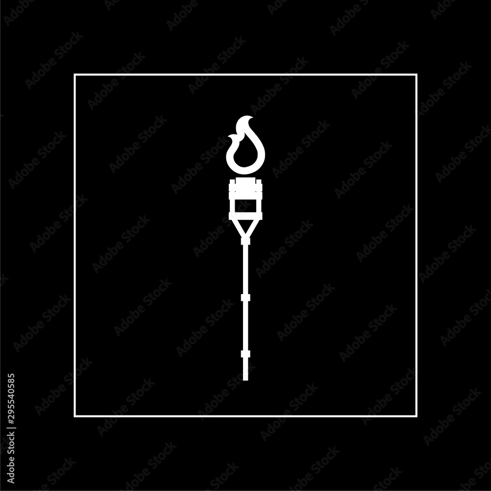 Tiki torch icon. Clipart image isolated on dark background Stock ...