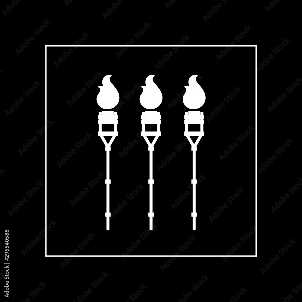 Tiki torch icon. Clipart image isolated on dark background Stock ...