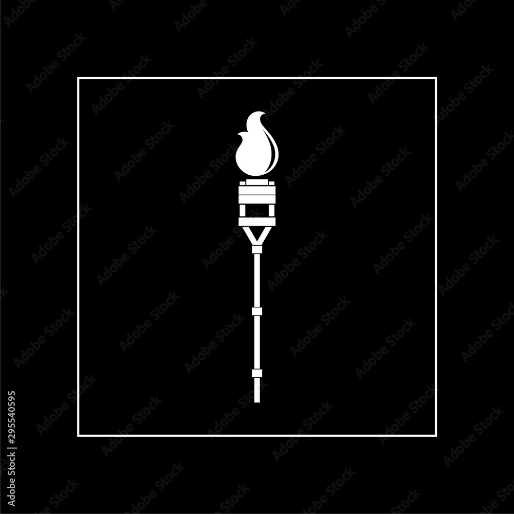 Tiki torch icon. Clipart image isolated on dark background Stock ...