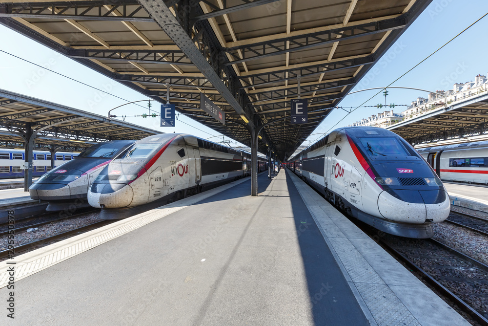 TGV high-speed trains Paris Est railway station in France Stock Photo ...
