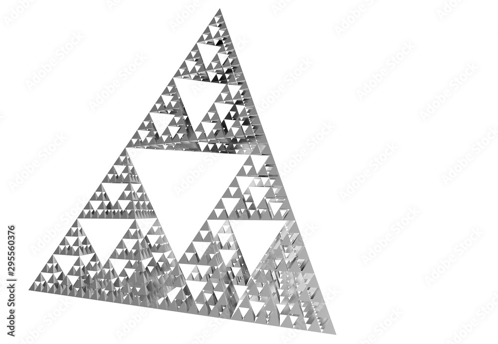 Sierpinski triangle on white background. It is a fractal with the ...