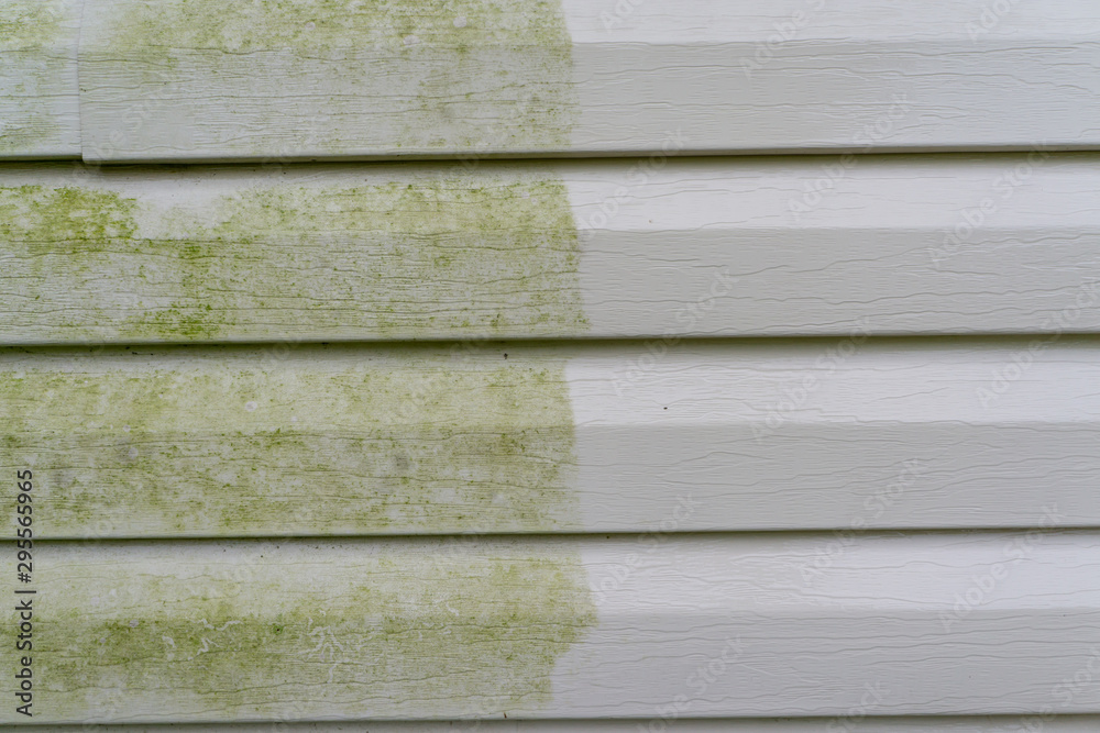 Before & After Power Washing Vinyl Siding Stock Photo | Adobe Stock