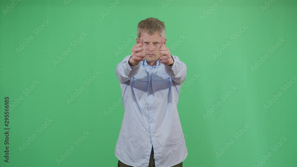 Adult Man Gun Pull Up Western Movie Style Gun Slinger. Studio Isolated ...