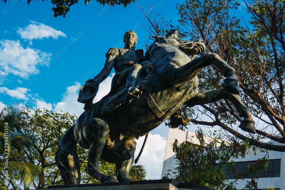 Poster Monument to liberator Simon Bolivar, Santa Marta, Colombia ...