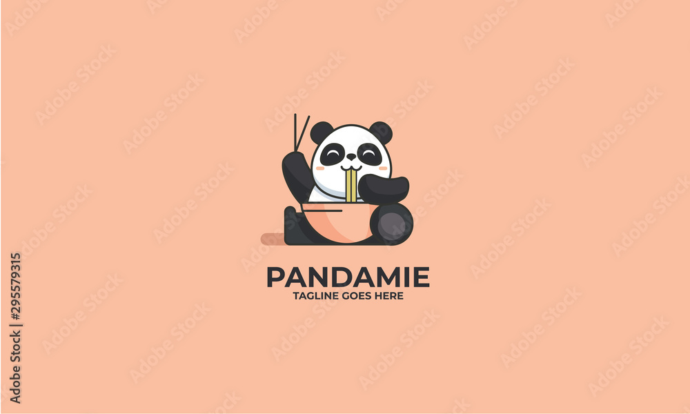 panda logo design Stock Vector | Adobe Stock