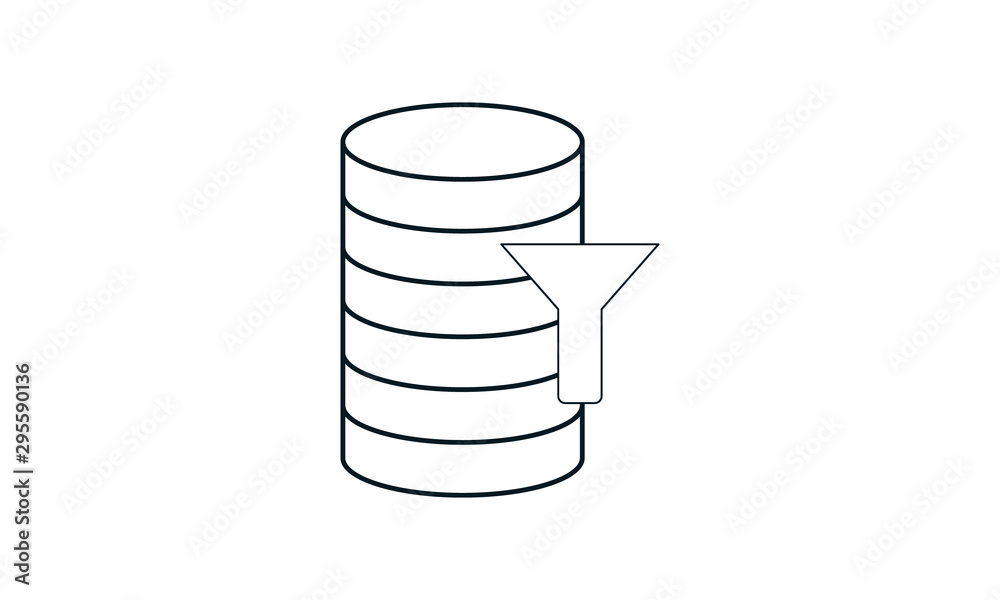 Database Icon & Filter - Symbol, Vector Illustration. Stock Vector ...
