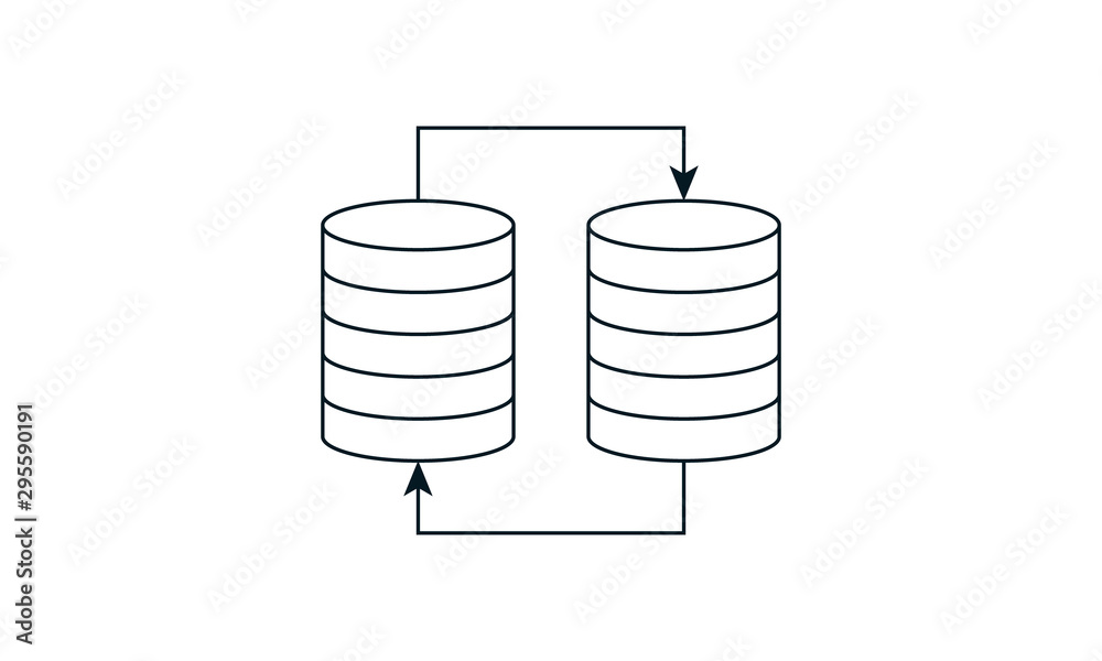 Database Transfer icon. Simple flat symbol. Perfect pictogram ...