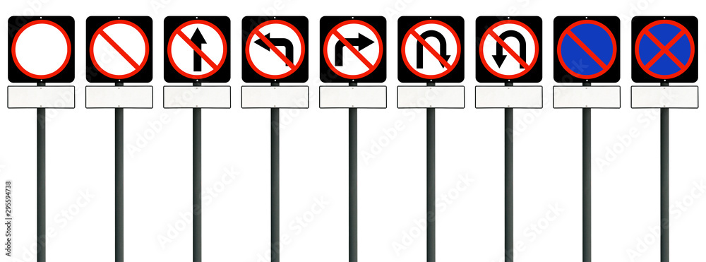 Road sign isolated with empty on white background with clipping path ...