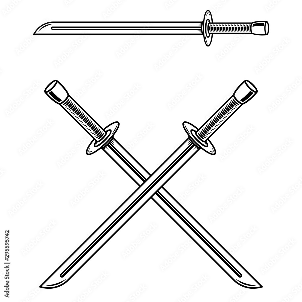 Crossed swords isolated on white background. Design element for logo ...