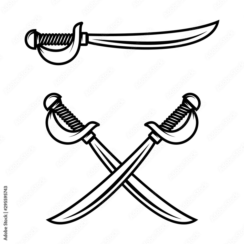Crossed swords isolated on white background. Design element for logo ...