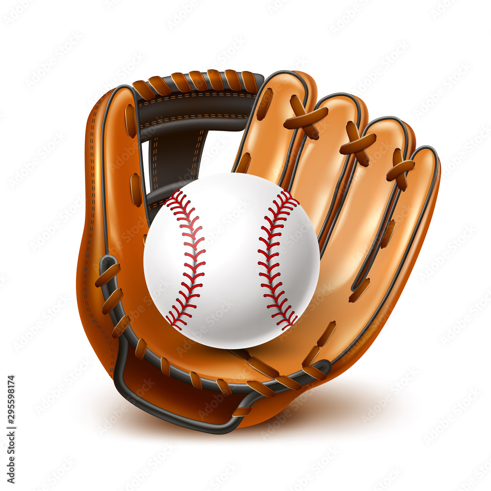 Vector baseball championship flyer 3d ball, glove vector de Stock ...