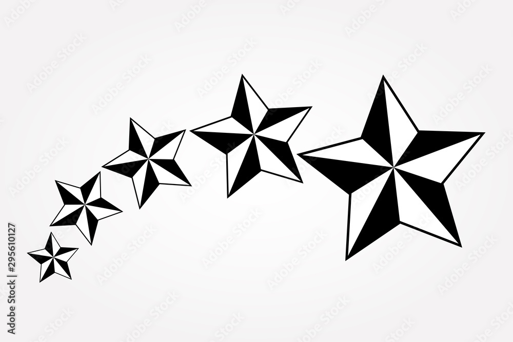 Shooting Old School Stars Flying Stars illustration vector Stock Vector ...