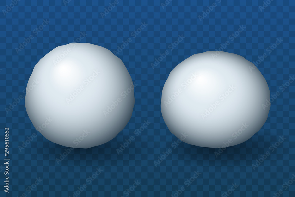 Snow ball ice set. Winter design snowy icicle snowball. White blue snow ...
