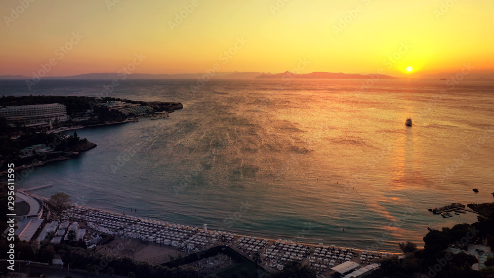 Aerial drone photo of iconic Astir or Asteras celebrity beach featuring ...