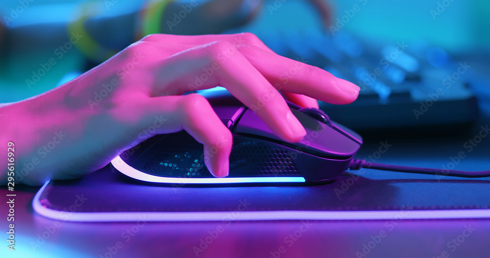 cyber sport gamer click mouse Stock Photo | Adobe Stock
