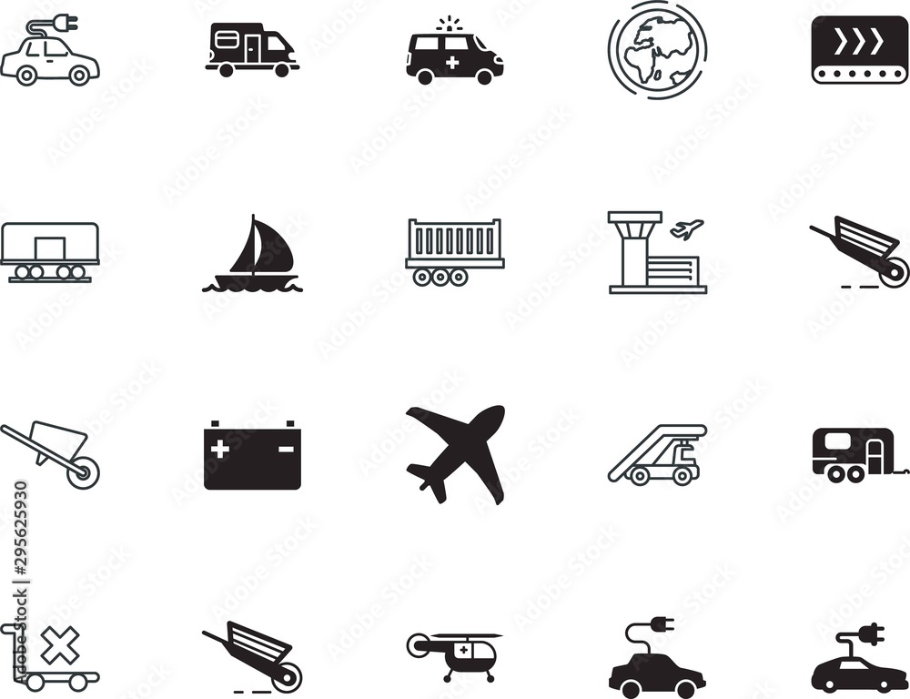 transport vector icon set such as: aid, science, sphere, cruise ...