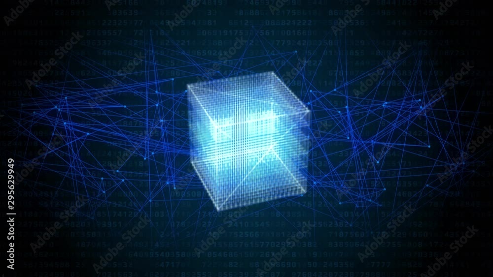 Cubic Glow Structure Element 4K Animation Target Point Scanning UI ...