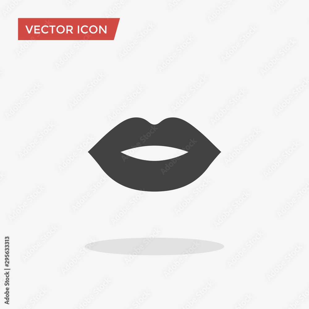 Lips Icon in trendy flat style isolated on grey background. Mouth ...