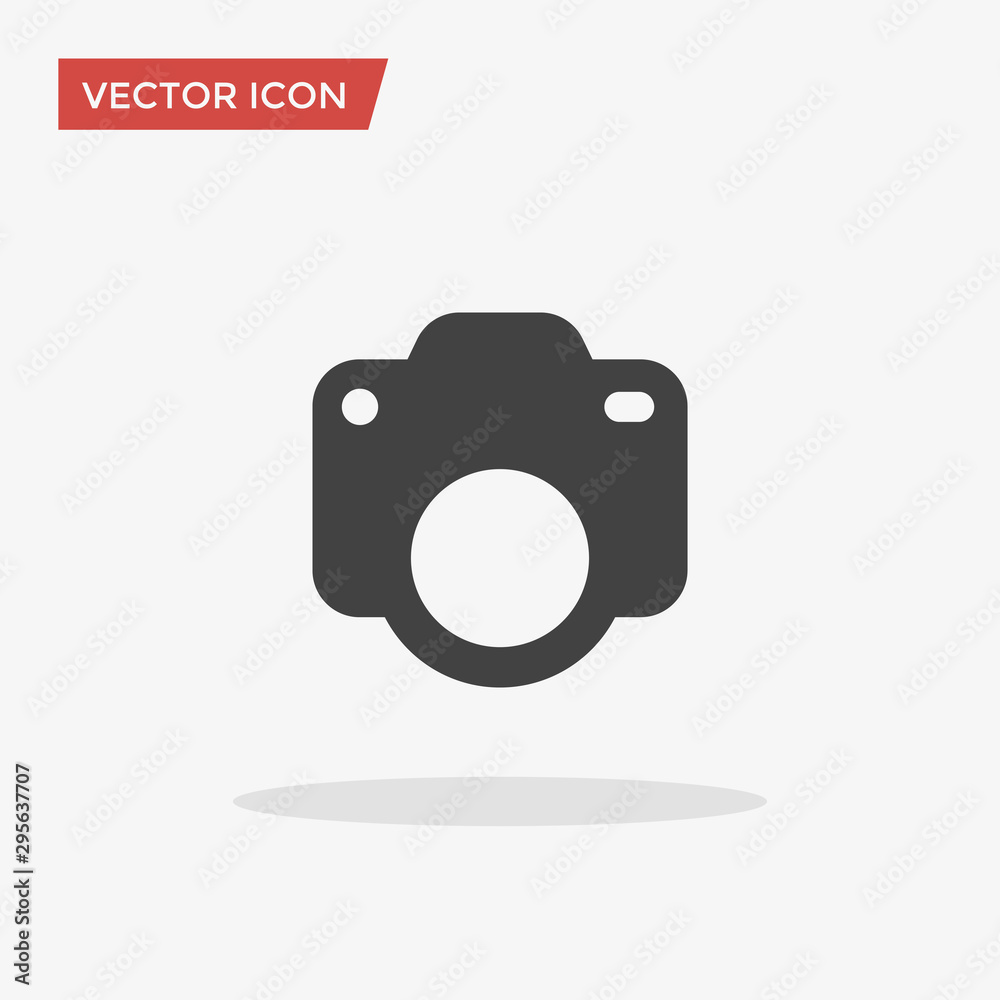 Camera Icon in trendy flat style isolated on grey background. Camera ...