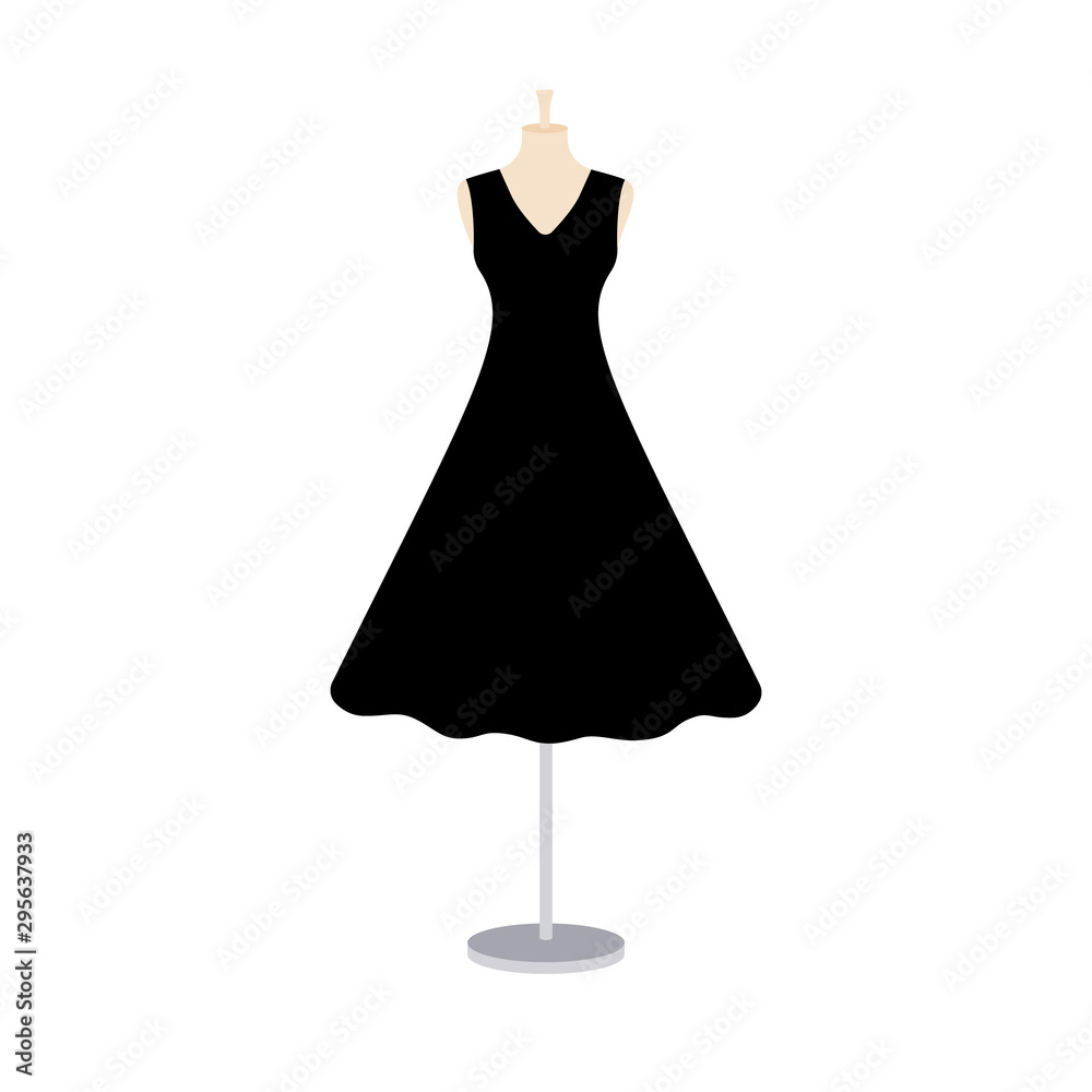 Vector illustration of an isolated simple dress on a mannequin. Stock ...