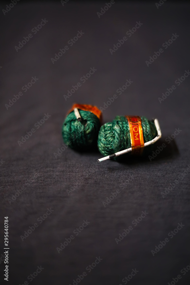 Diwali fire bomb cracker on black background Stock Photo | Adobe Stock