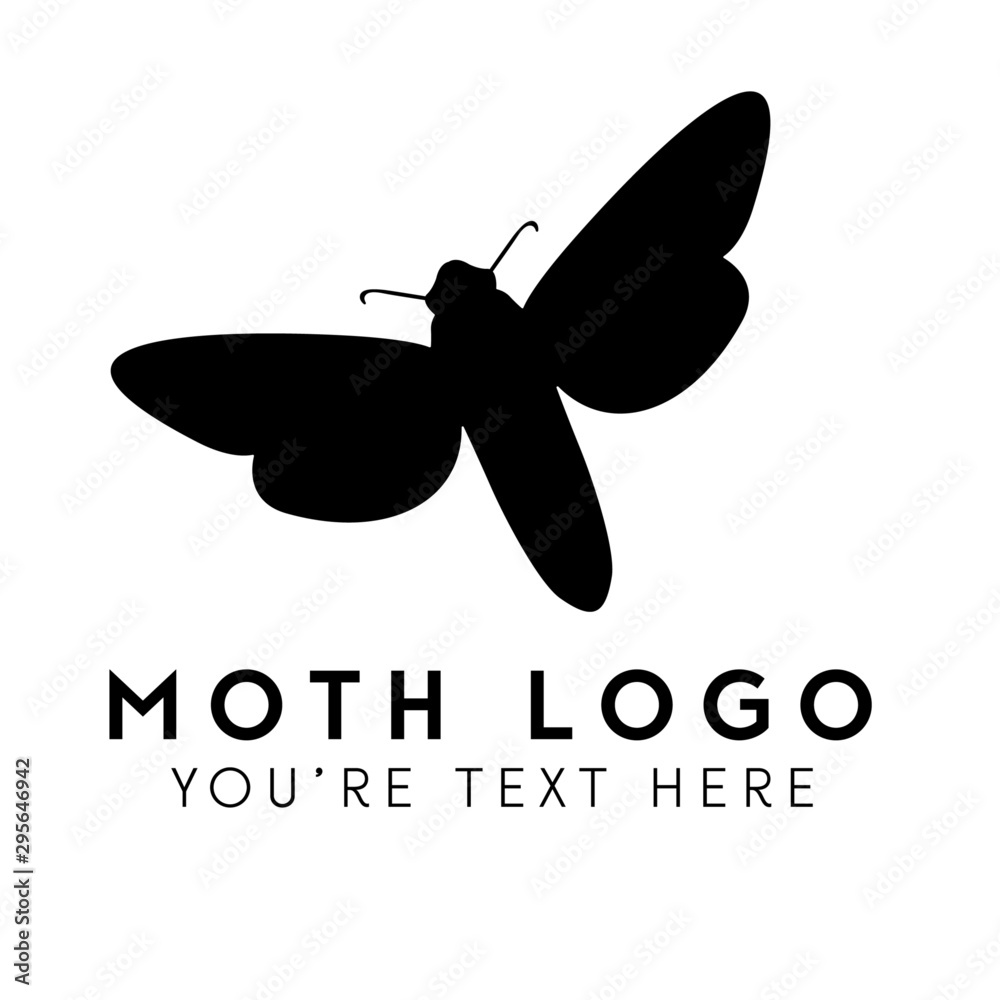 Vector illustration of a moth logo concept. Stock Vector | Adobe Stock