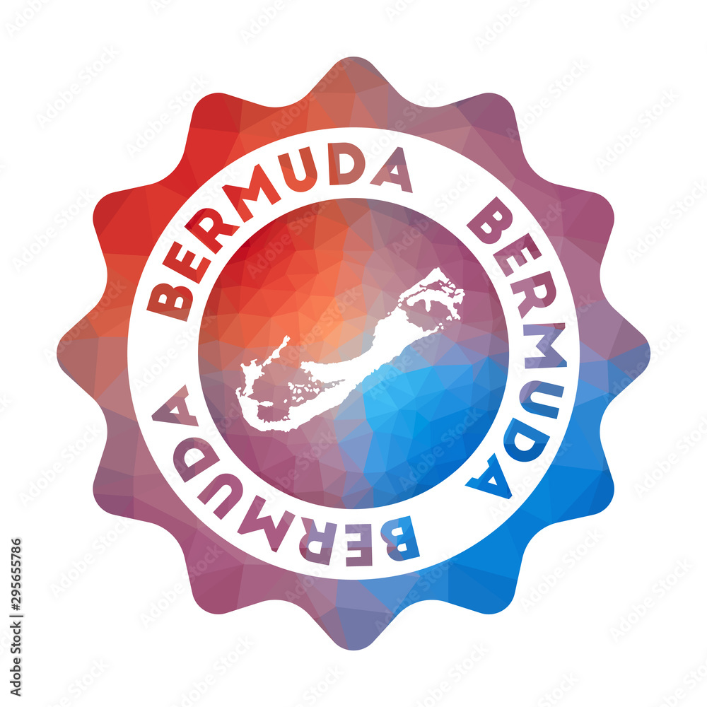 Bermuda low poly logo. Colorful gradient travel logo of the island in ...