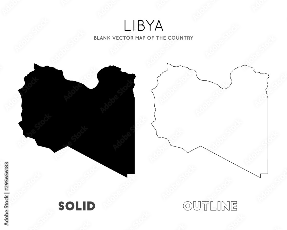 Libya map. Blank vector map of the Country. Borders of Libya for your ...