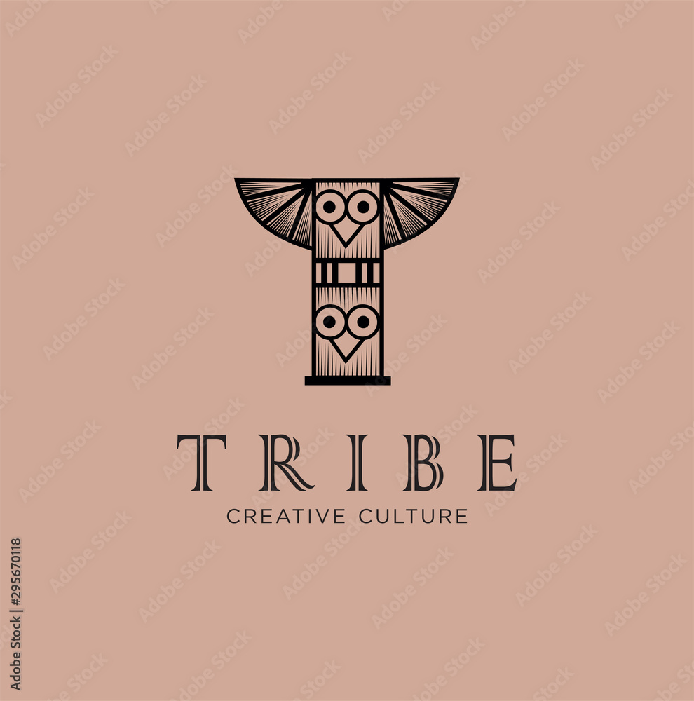 The Tribe Logo Design Vector Stock Illustration Vintage Hipster Retro ...
