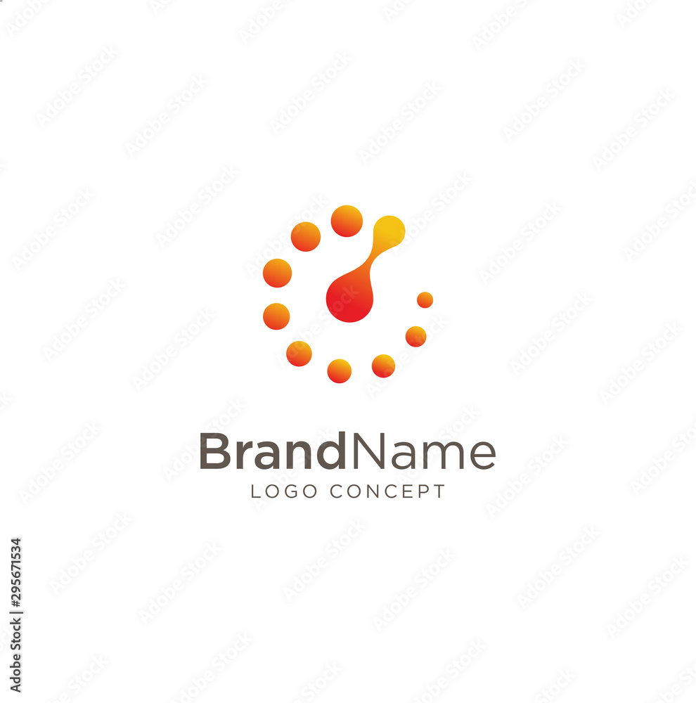 Circle Tech Logo .circle round flow shape modern icon for construction ...