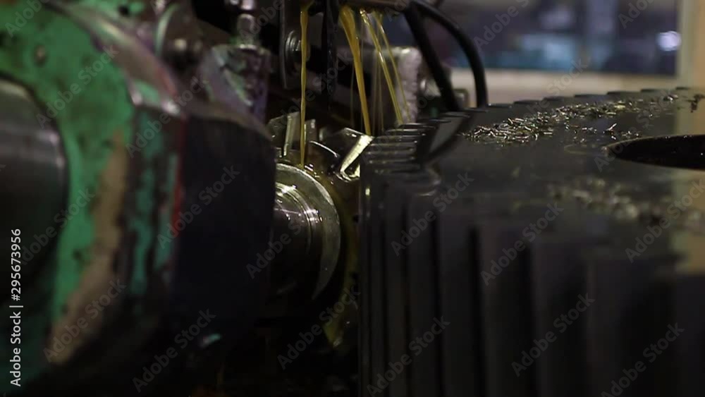 On a hobbing machine, cutting involute teeth with a worm cutter, on a ...